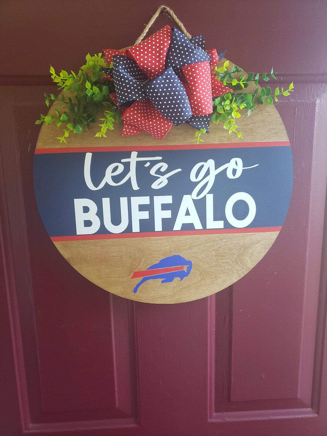Front Door Decor Let's Go Buffalo Door Hanger Buffalo Bills Wreath Buffalo Bills Bills Mafia ...