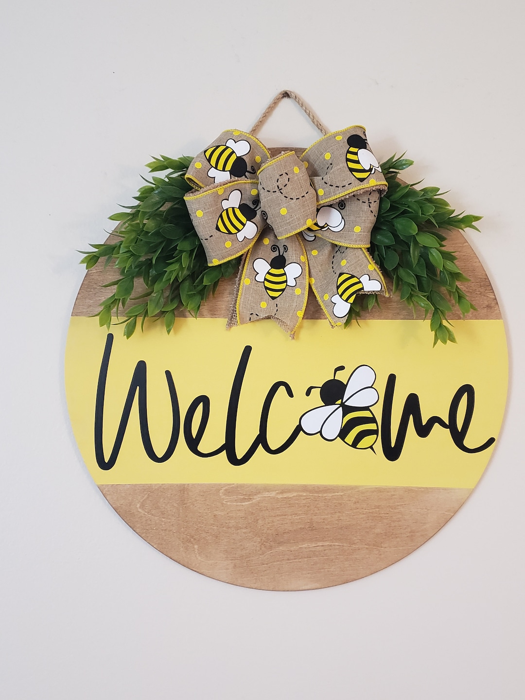 Bumblebee Wreath, Bumblebee Door Sign, Bee Decor, Front Door Sign ...
