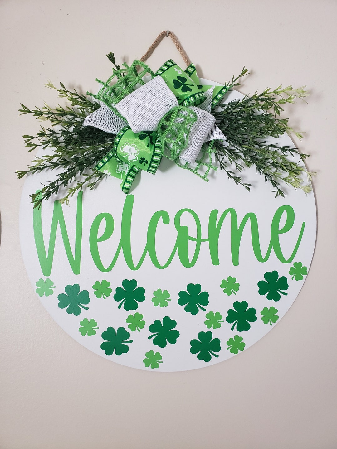 St. Patricks Day Door Wreath St. Patricks Door Hanger Shenanigans Door ...