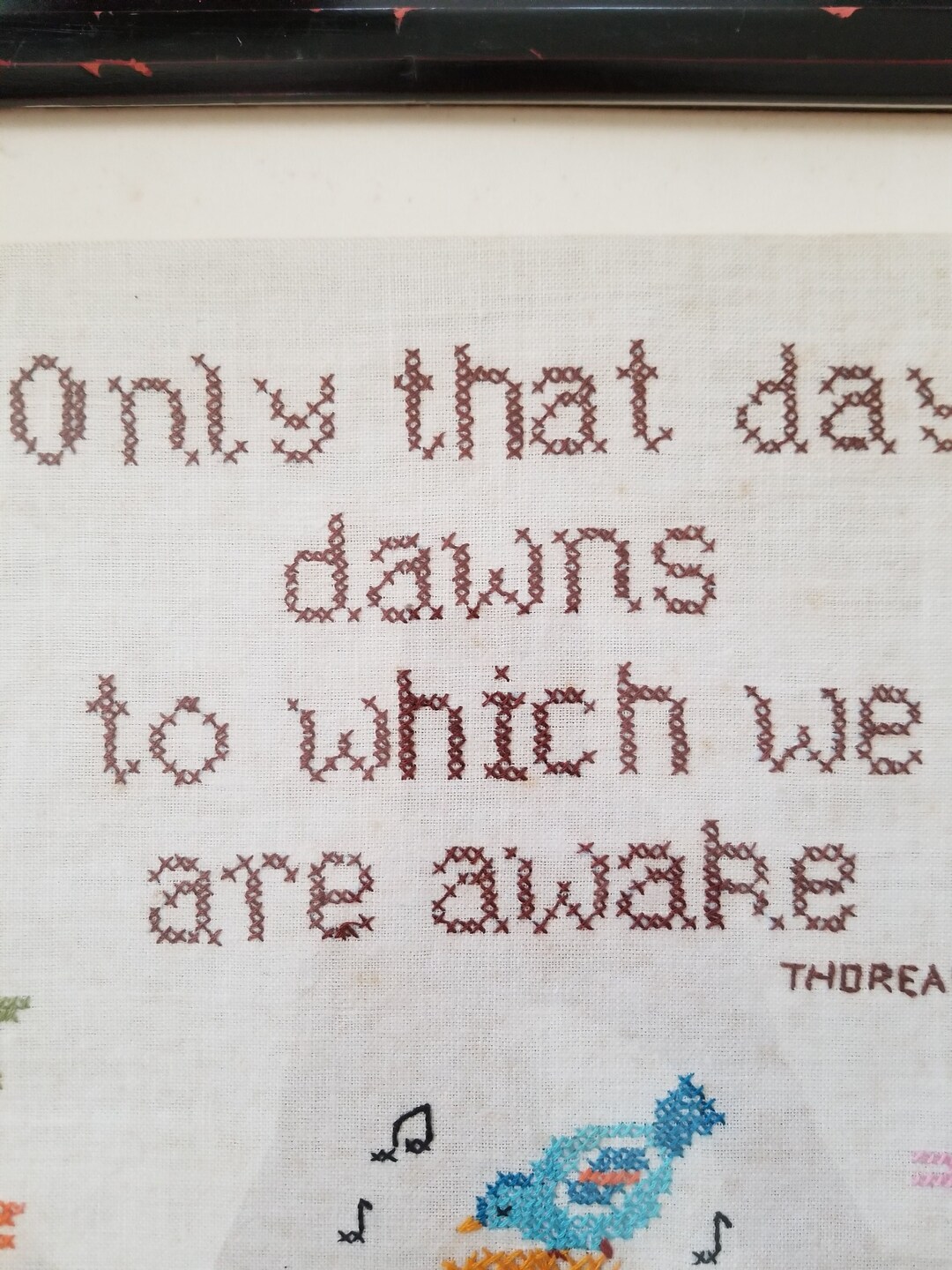 Handmade Vintage Needlepoint Sampler Thoreau Quote - Etsy