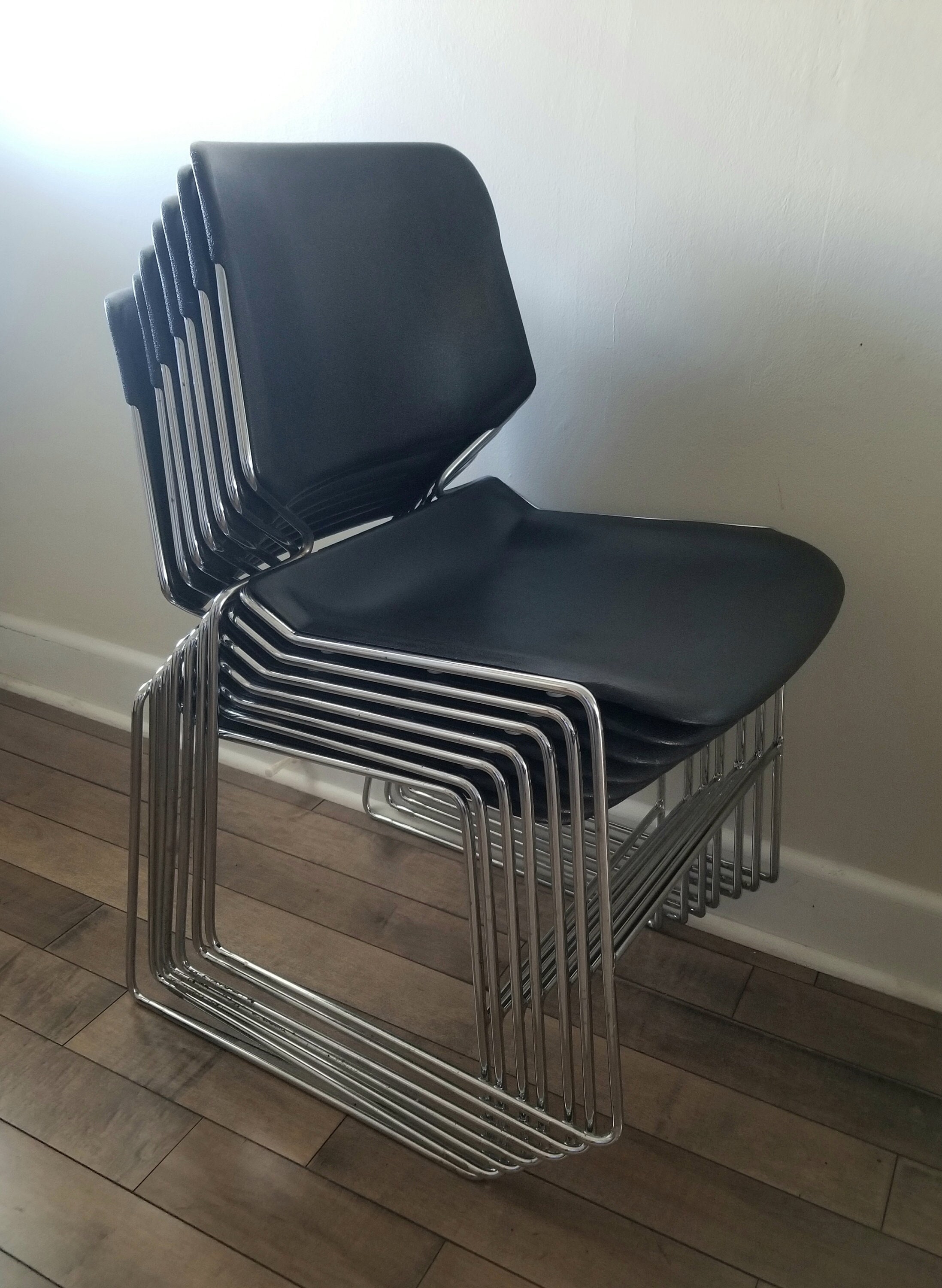 1970s Matrix Chairs 6pc Set Black / Chrome - Heavy - Etsy