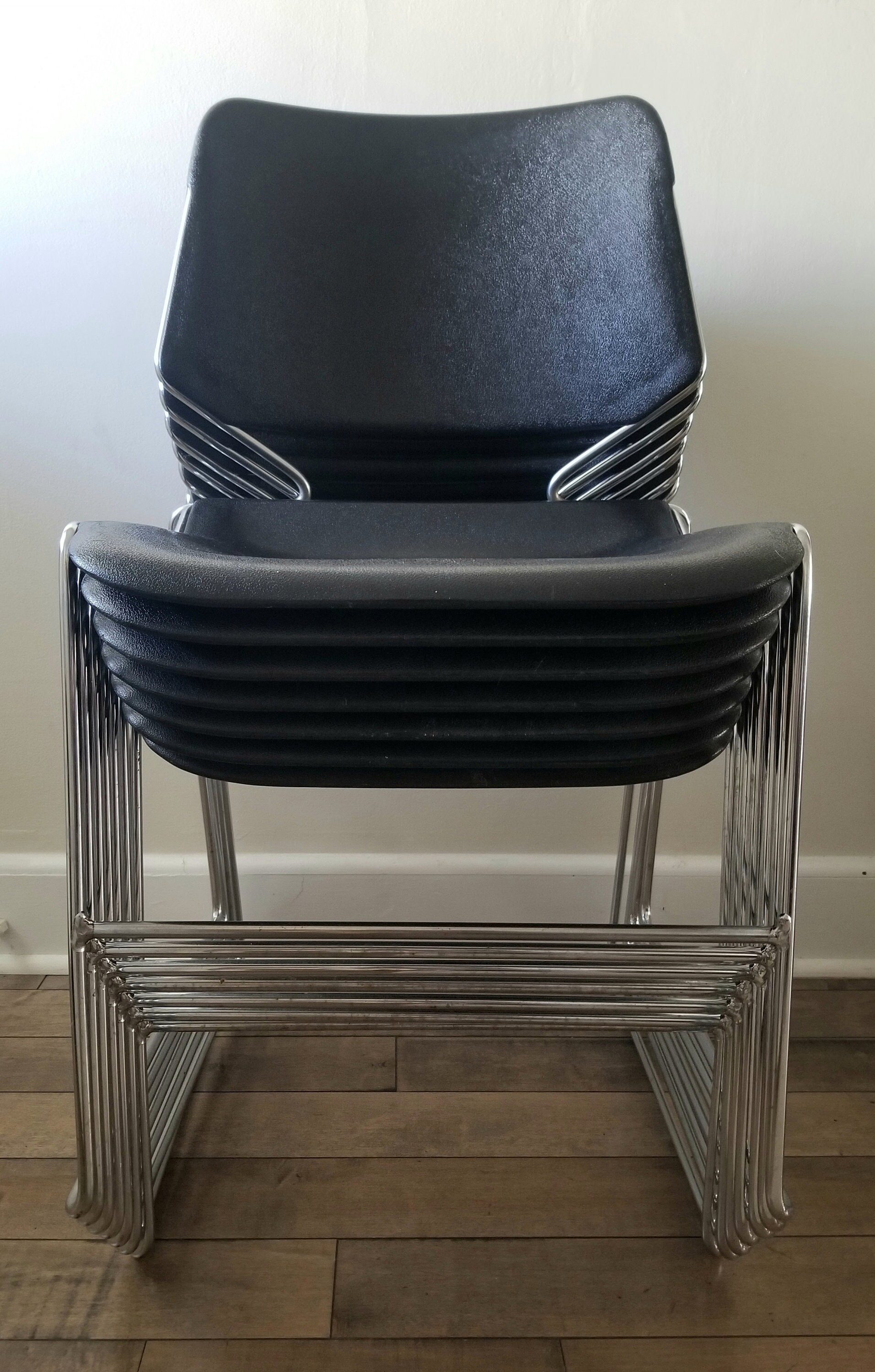 1970s Matrix Chairs 6pc Set Black / Chrome - Heavy - Etsy