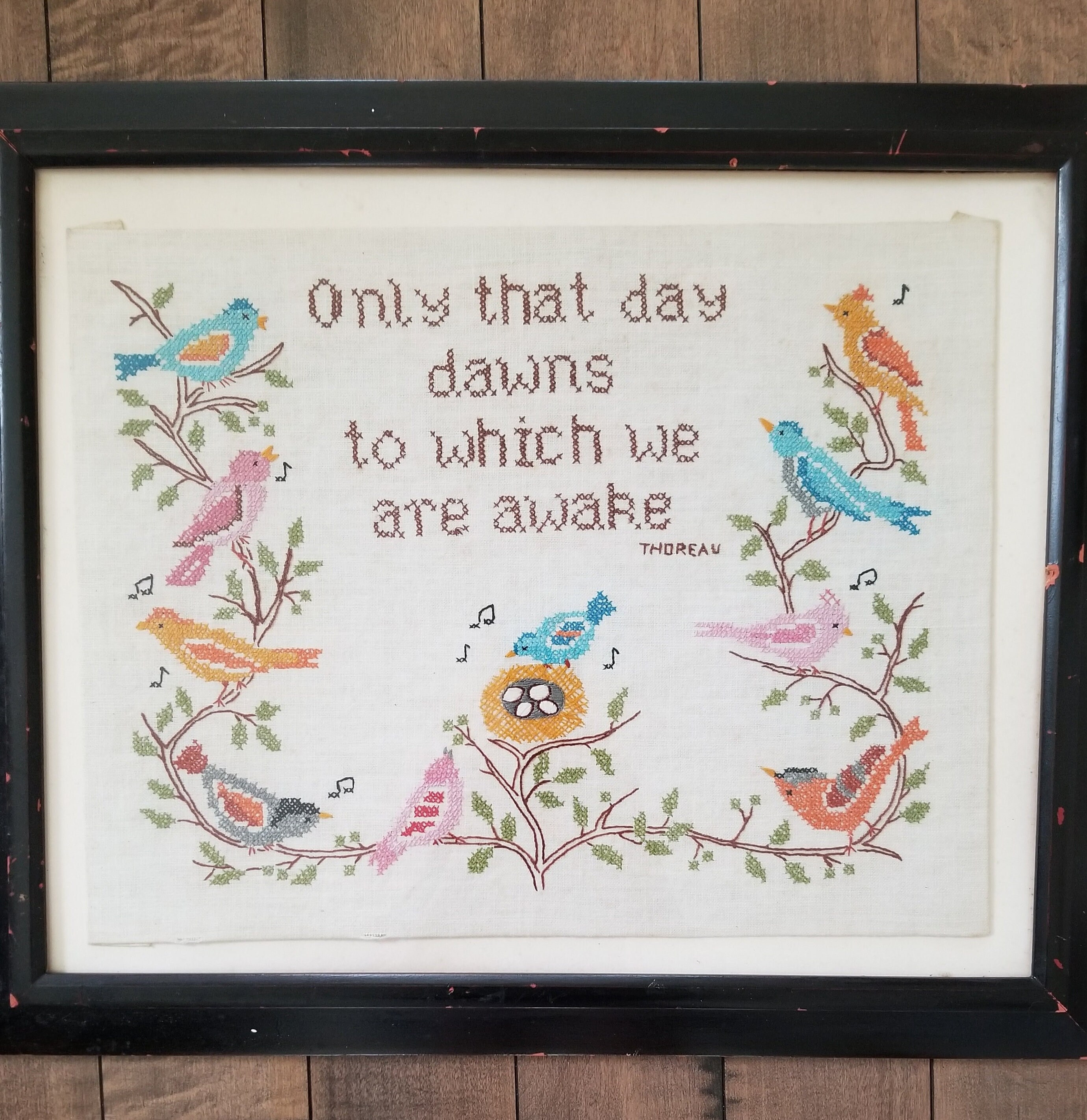 Handmade Vintage Needlepoint Sampler Thoreau Quote - Etsy