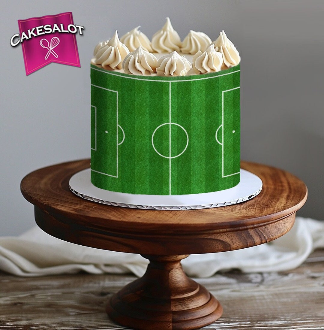 Football Pitch Grass Lines Edible Print Cake Wrap Topper Icing Sheet ...