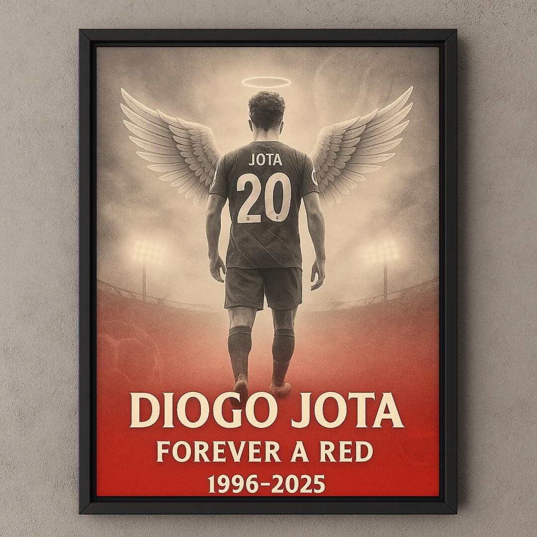 Diogo Jota Tribute Poster, Forever a Red Wall Art, RIP Jota 1996 to ...