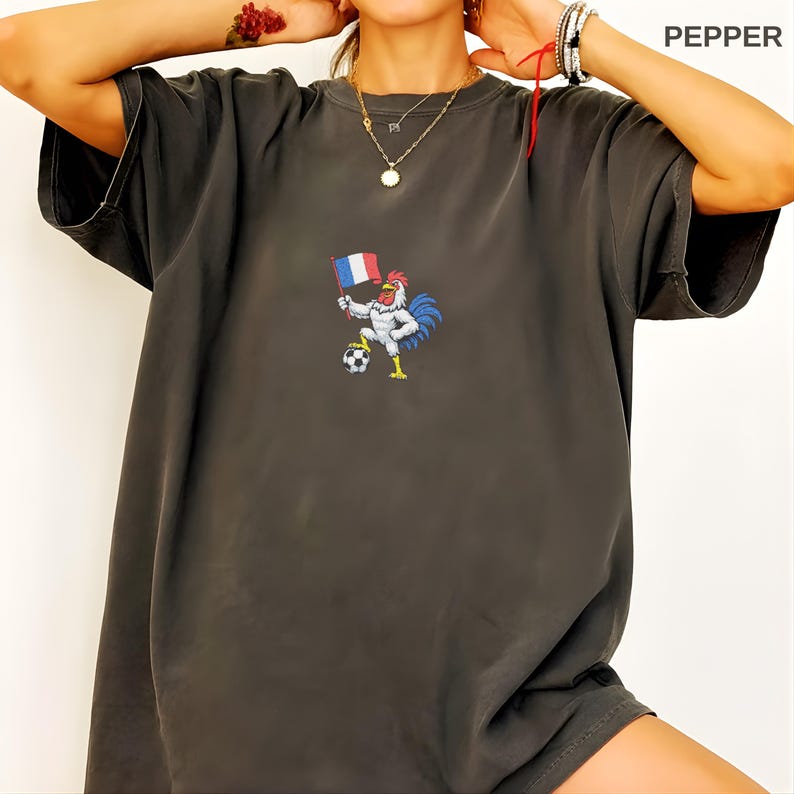 Embroidered France Soccer Shirt, French Rooster 2026 Soccer Sweatshirt ...