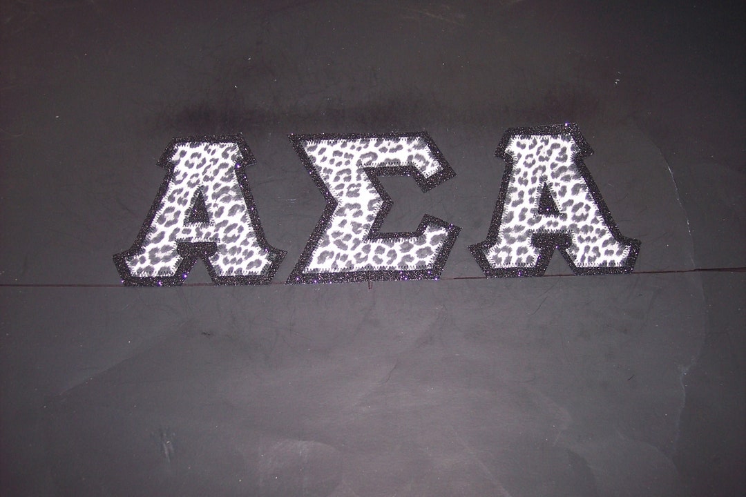 Alpha Sigma Alpha Shirt -- Cheetah on Black Glitter - Etsy