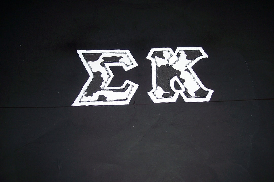 Sigma Kappa Shirt -- Black Cow Print on White Twill - Etsy