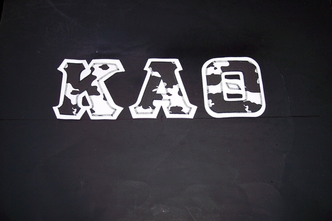 Kappa Alpha Theta Shirt -- Black Cow Print on White Twill - Etsy
