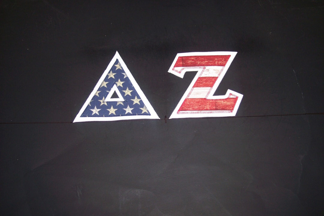 Delta Zeta Shirt -- Vintage American Flag on White Twill - Etsy