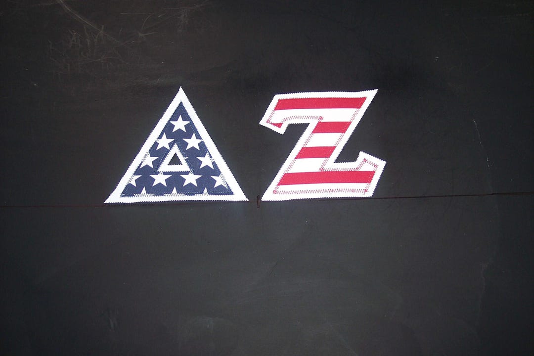 Delta Zeta Shirt -- American Flag on White Twill - Etsy