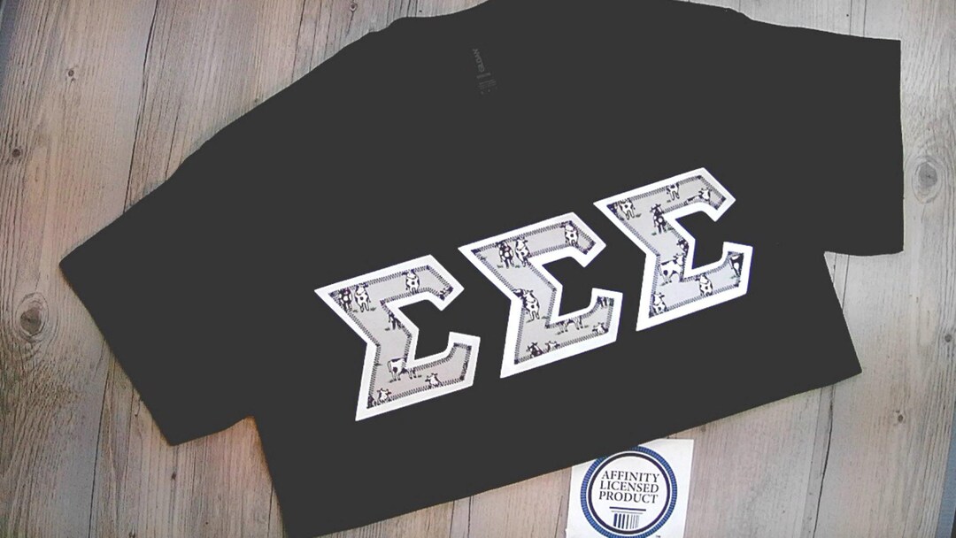 Sigma Sigma Sigma Shirt -- Tiny Cows on White Twill - Etsy