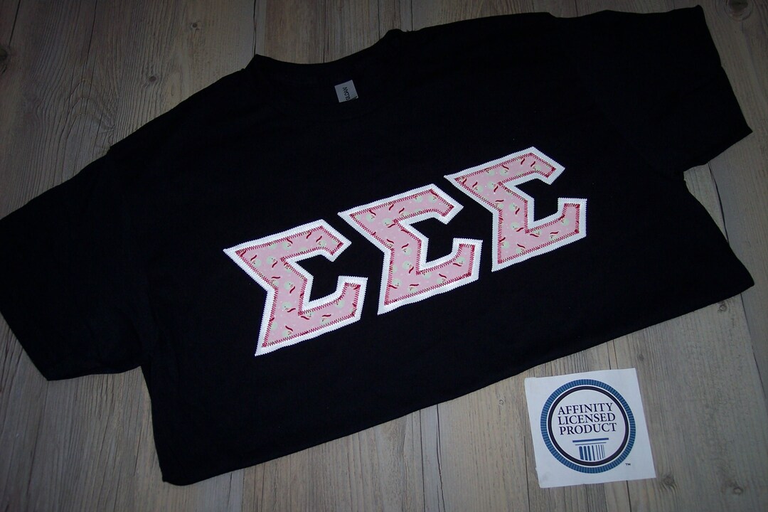 Sigma Sigma Sigma T-shirt Pink Santa on White Twill - Etsy