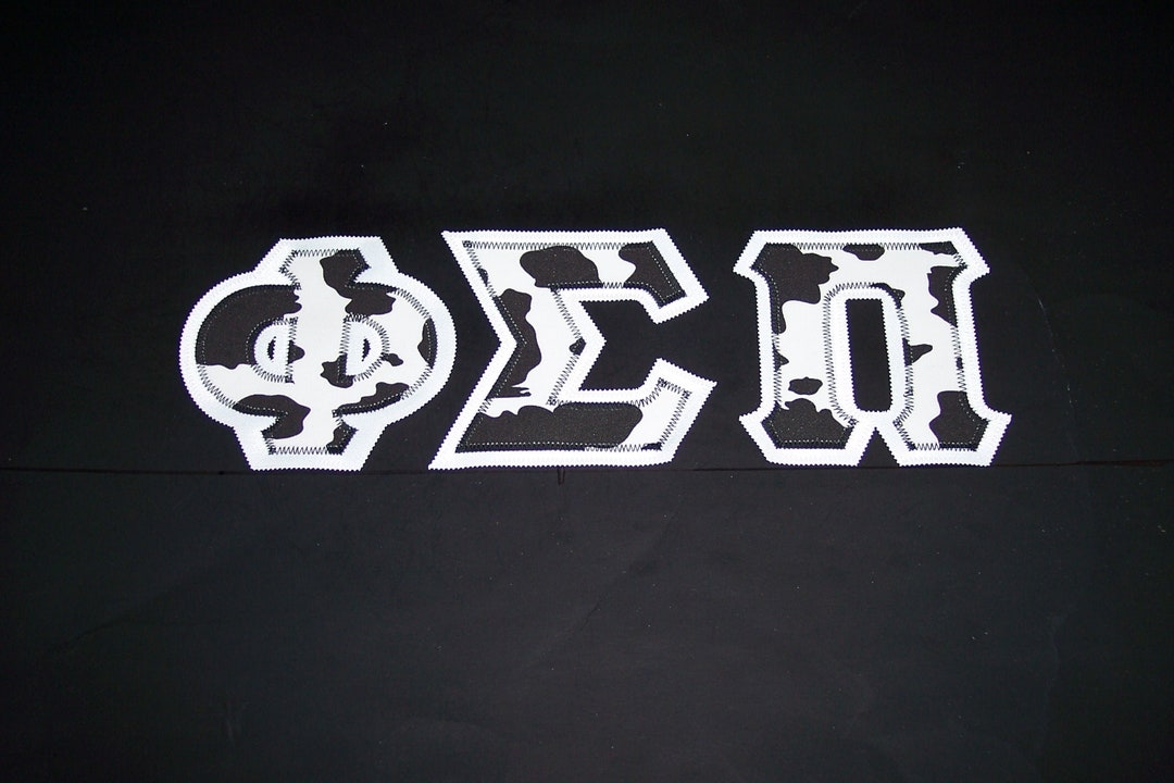 Phi Sigma Pi Shirt -- Black Cow Print on White Twill - Etsy