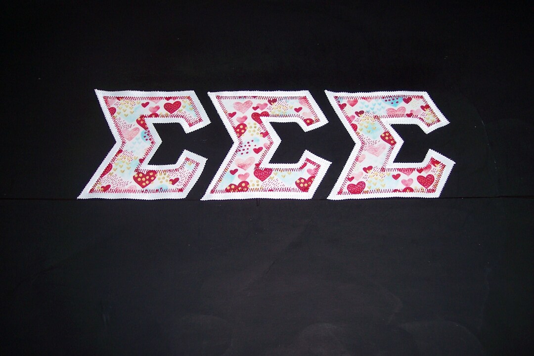 Sigma Sigma Sigma Shirt -- Hearts on White Twill - Etsy
