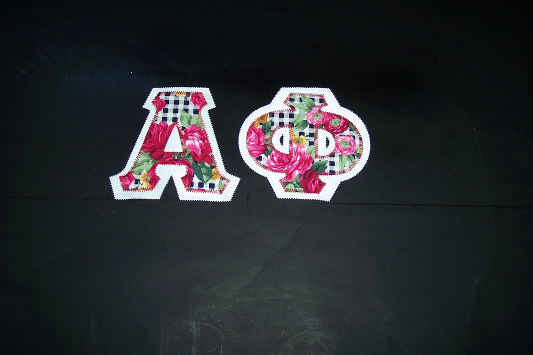 Alpha Phi Shirt -- Roses & Plaid on White Twill - Etsy