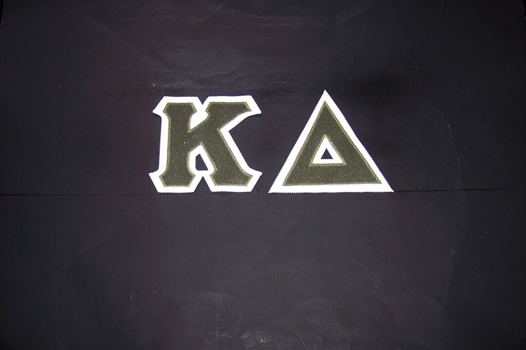 Kappa Delta Shirt -- Olive Green Velvet & Glitter on White Twill - Etsy