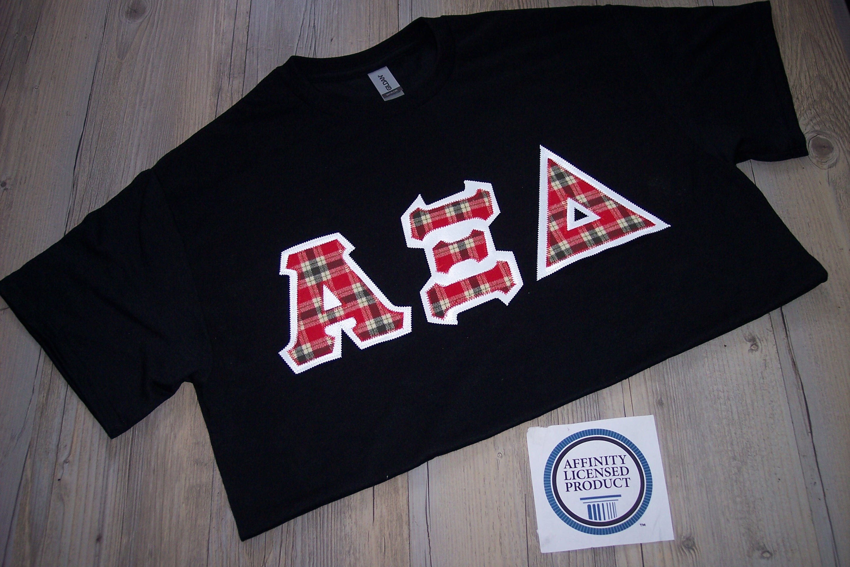 Alpha Xi Delta Shirt -- Red Plaid on White Twill - Etsy
