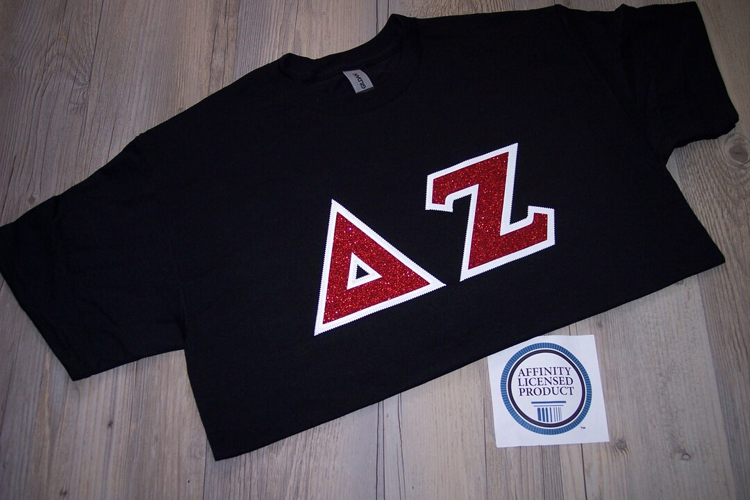 Delta Zeta Shirt -- Red Glitter on White Twill - Etsy