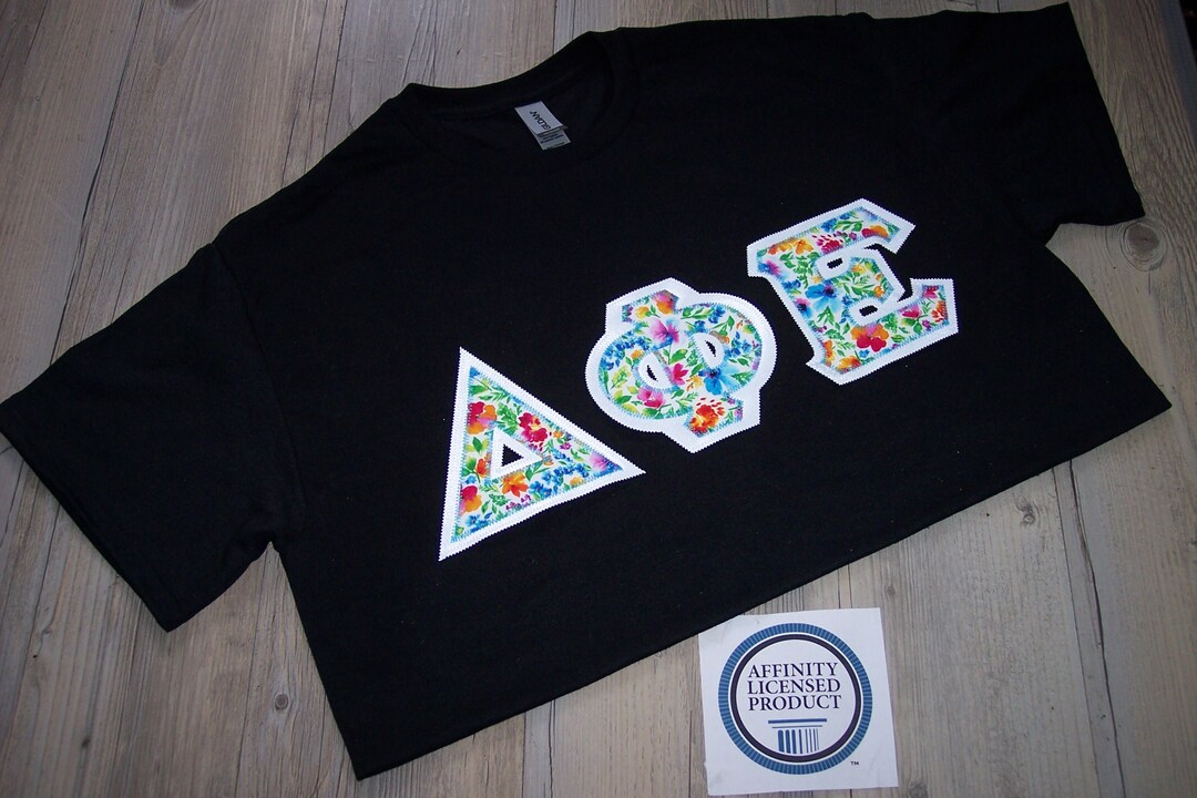 Delta Phi Epsilon Shirt -- Colorful Flowers on White Twill - Etsy