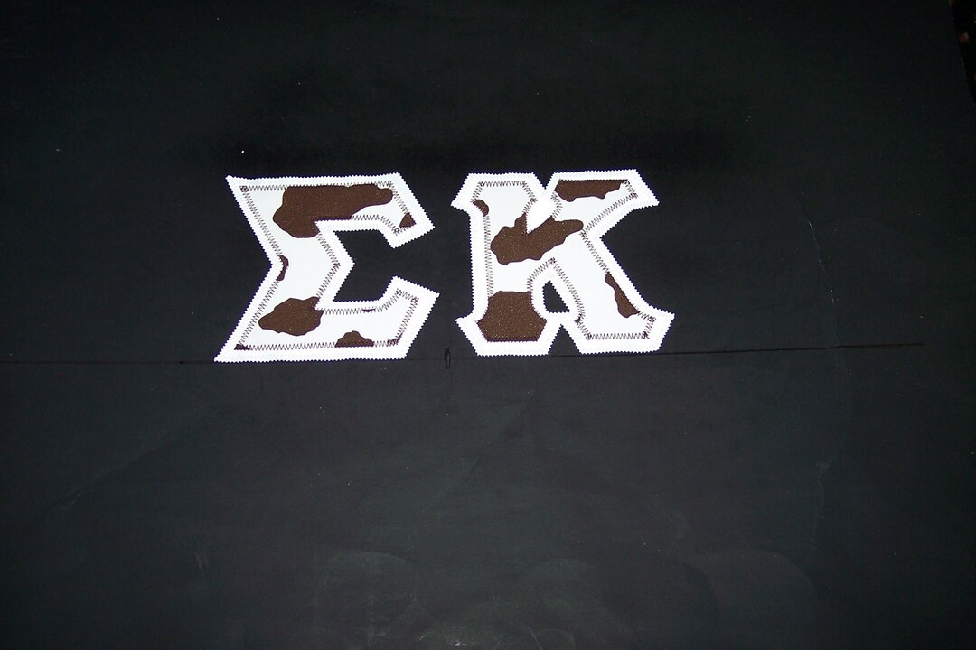 Sigma Kappa Shirt -- Brown Cow Print on White Twill - Etsy