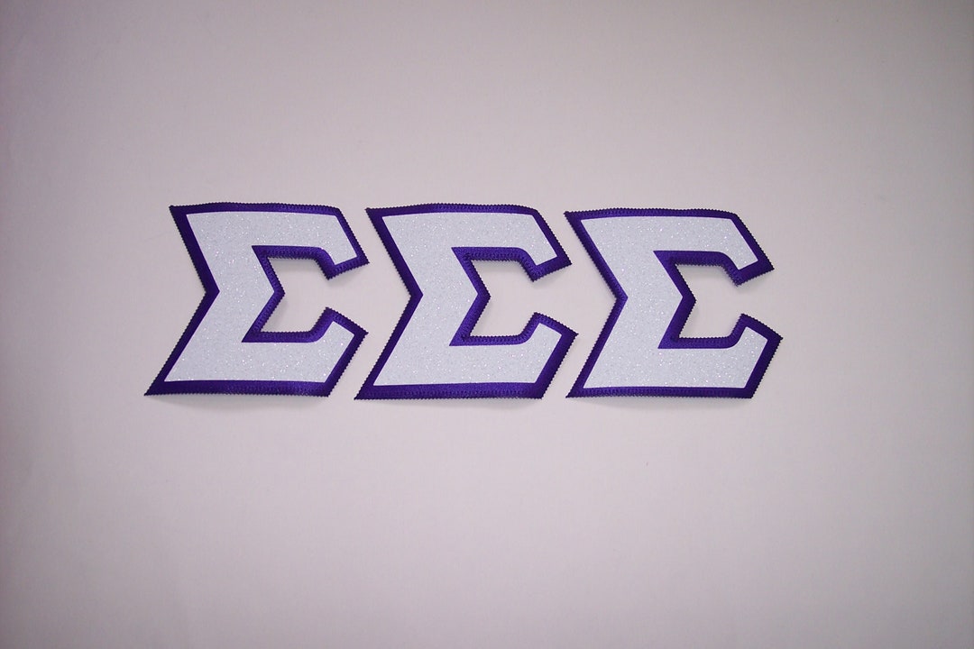 Sigma Sigma Sigma T-shirt White Glitter on Purple Twill - Etsy