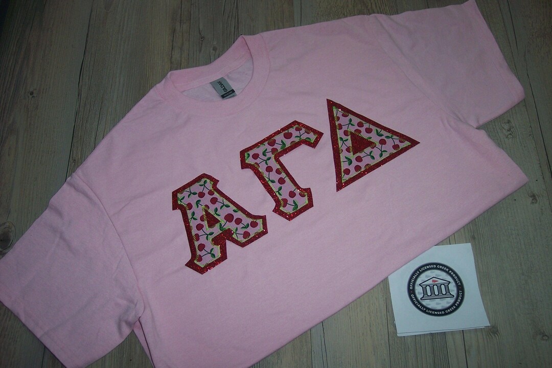 Alpha Gamma Delta Shirt -- Cherries on Red Glitter (AGD-2) - Etsy