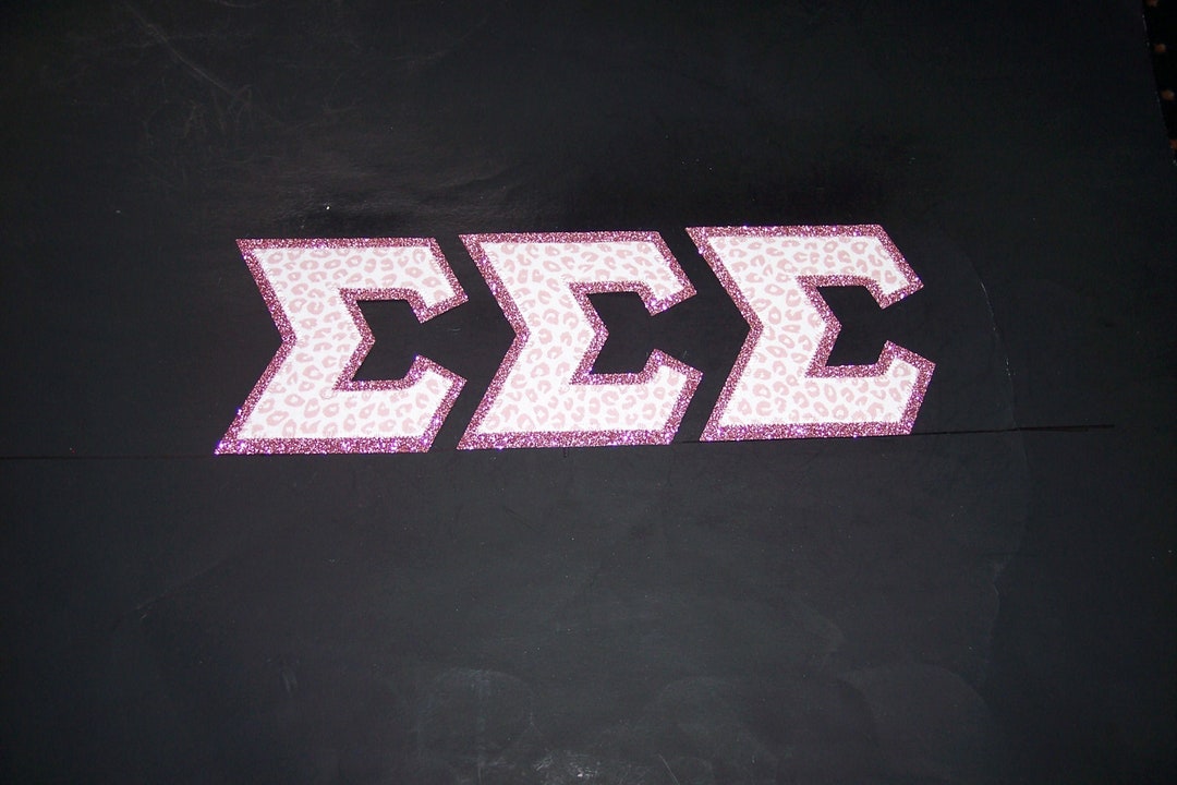 Sigma Sigma Sigma Shirt -- Pink Cheetah on Rose Gold Glitter - Etsy