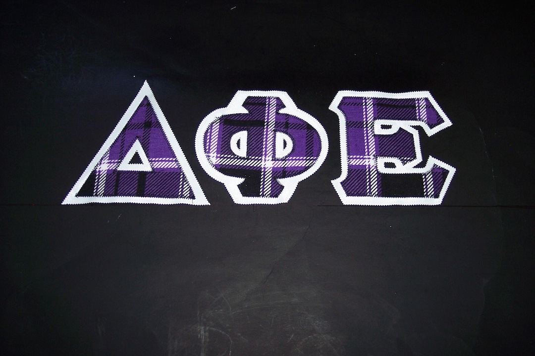Delta Phi Epsilon Shirt -- Purple Plaid on White Twill - Etsy