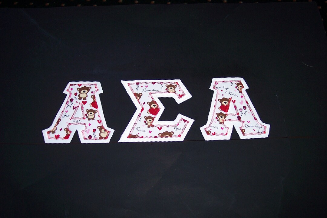 Alpha Sigma Alpha Shirt -- Hearts & Bears on White Twill - Etsy