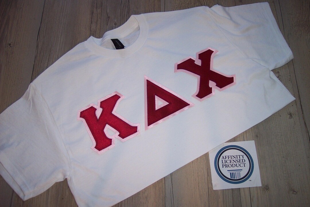 Kappa Delta Chi Shirt -- Maroon Twill on Pink Twill - Etsy