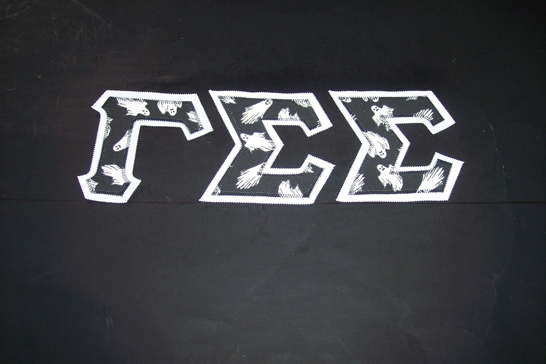 Gamma Sigma Sigma Shirt -- Black Ghosts (glow in the Dark) on White ...