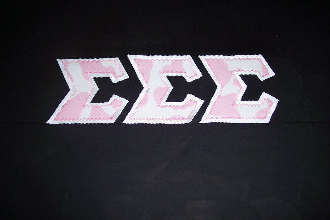 Sigma Sigma Sigma Shirt -- Pink Cow Print on White Twill - Etsy