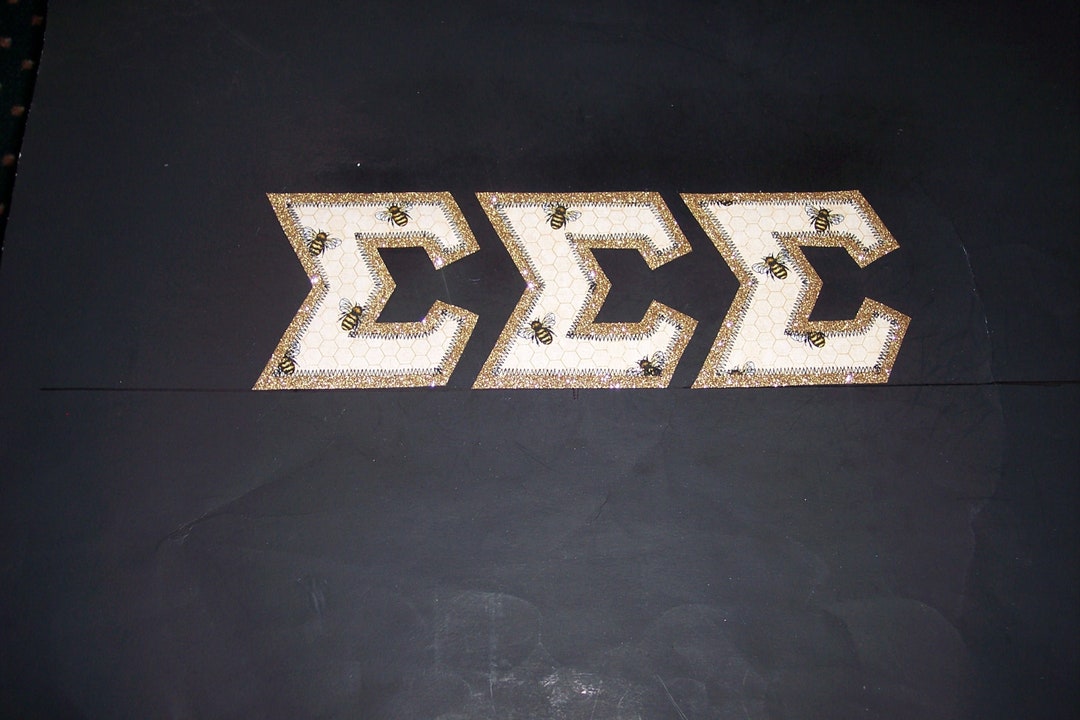 Sigma Sigma Sigma Shirt -- Bees on Gold Glitter - Etsy