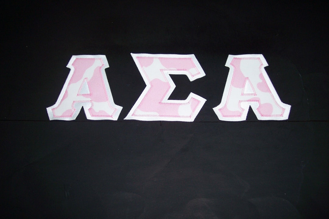 Alpha Sigma Alpha T-shirt Pink Cow Print on White Twill - Etsy