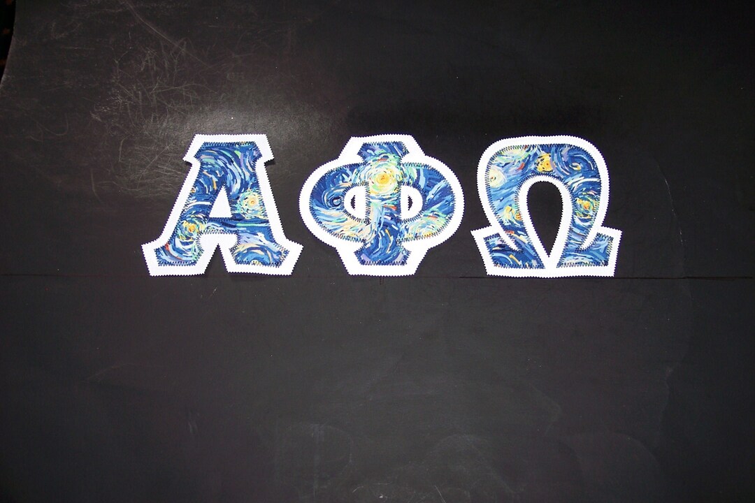 Alpha Phi Omega Shirt -- Starry Night on White Twill - Etsy