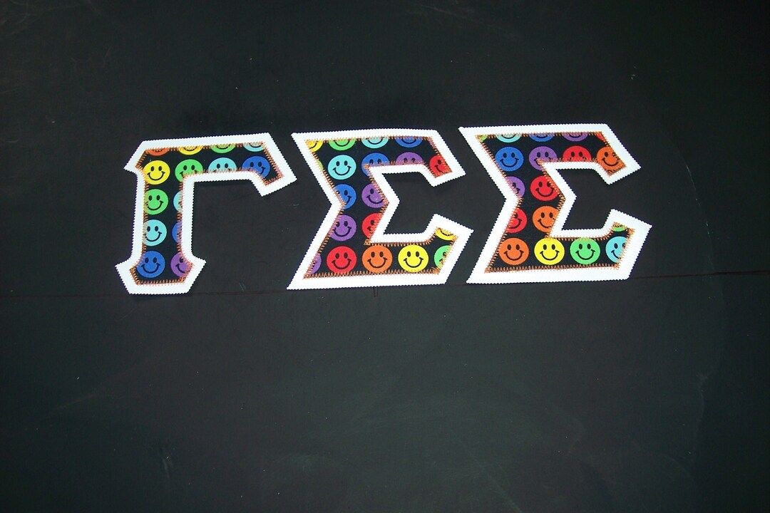 Gamma Sigma Sigma Shirt -- Smiley Faces on White Twill - Etsy