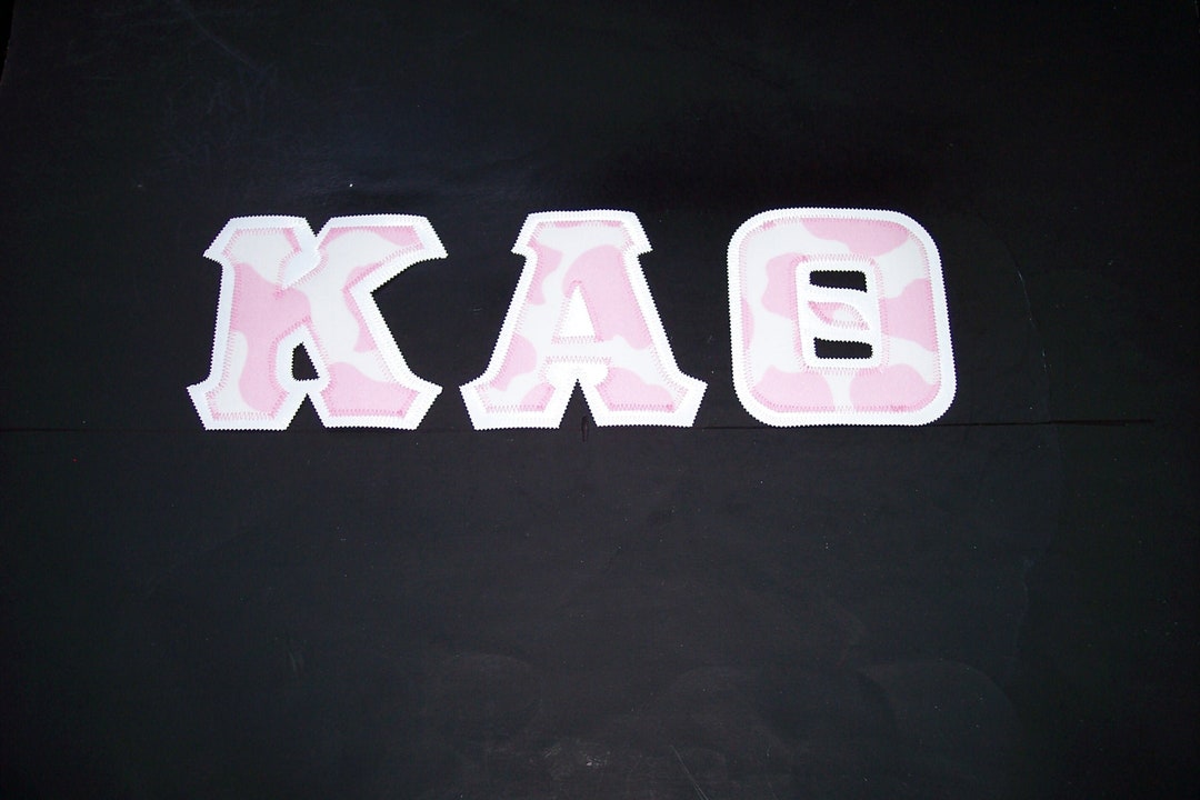 Kappa Alpha Theta Shirt -- Pink Cow Print on White Twill - Etsy