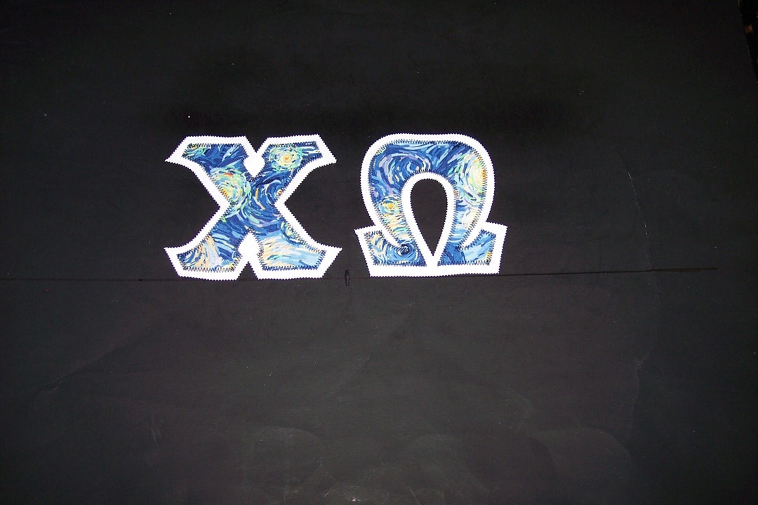 Chi Omega Shirt -- Starry Night on White Twill - Etsy