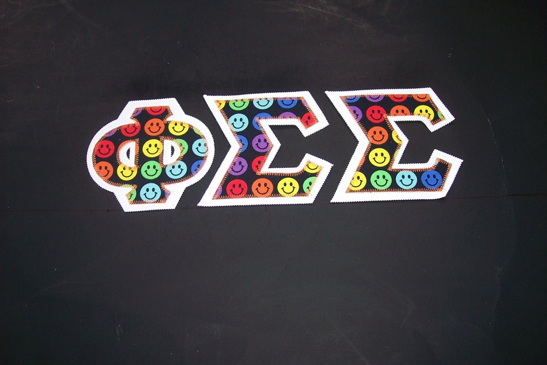 Phi Sigma Sigma T-shirt Smiley Faces on White Twill - Etsy