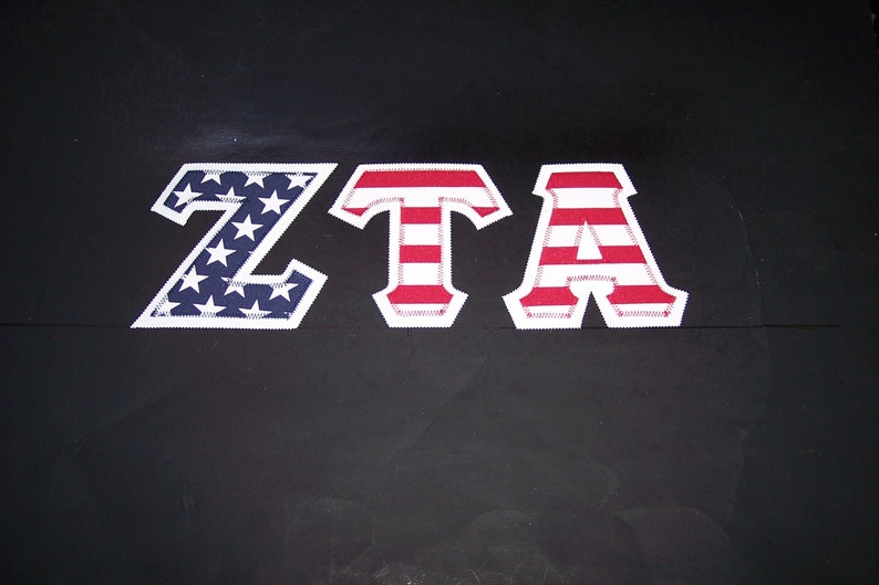 Zeta Tau Alpha Shirt -- Flag on White Twill - Etsy