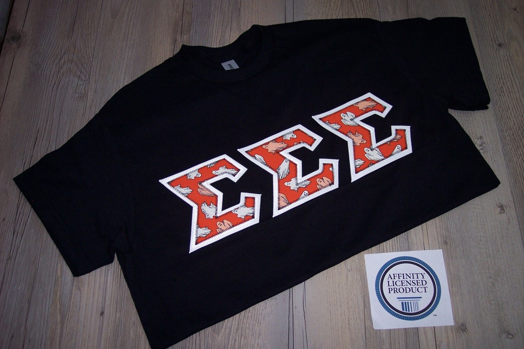 Sigma Sigma Sigma Shirt -- Orange Ghosts (glow in the Dark) on White ...