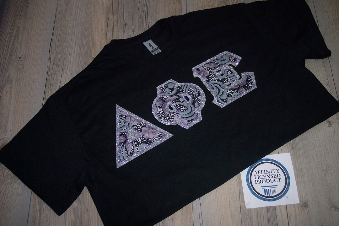 Delta Phi Epsilon Shirt -- Lavender Flowers on Silver Glitter - Etsy