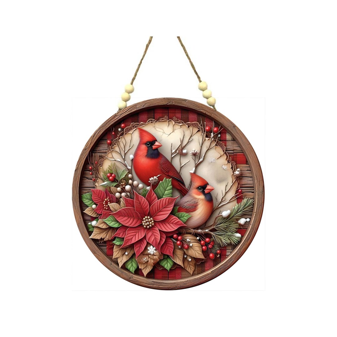 Cardinal Signs for Home, Christmas Wall Hanging, Winter Cardinal Wall ...