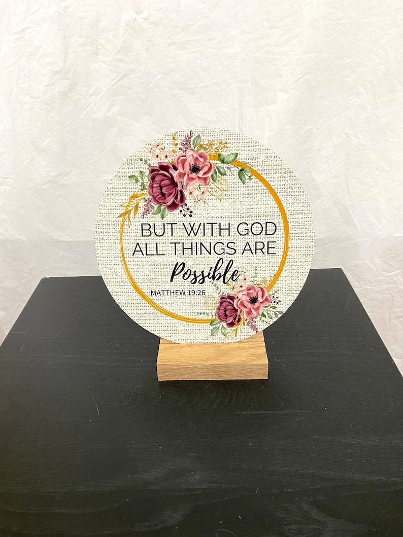 Scripture Verse Wreath Sign, Inspirational Christian Decor for Shelf ...