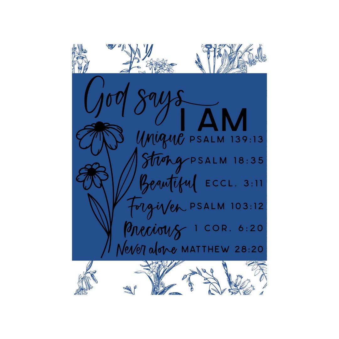 God Says I Am Sign for Wreaths, Blue Religious Shelf Decor, Metal Sign ...