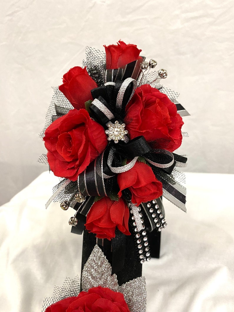 Red Wrist Corsage for Prom Red and Black Corsage and - Etsy