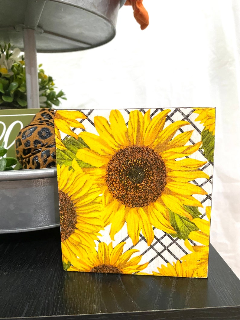 Fall Sunflower Two-tiered Tray Decor Sunflower Shelf Sitter - Etsy