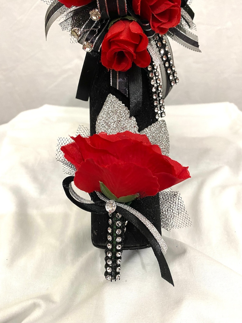 Red Wrist Corsage for Prom Red and Black Corsage and - Etsy