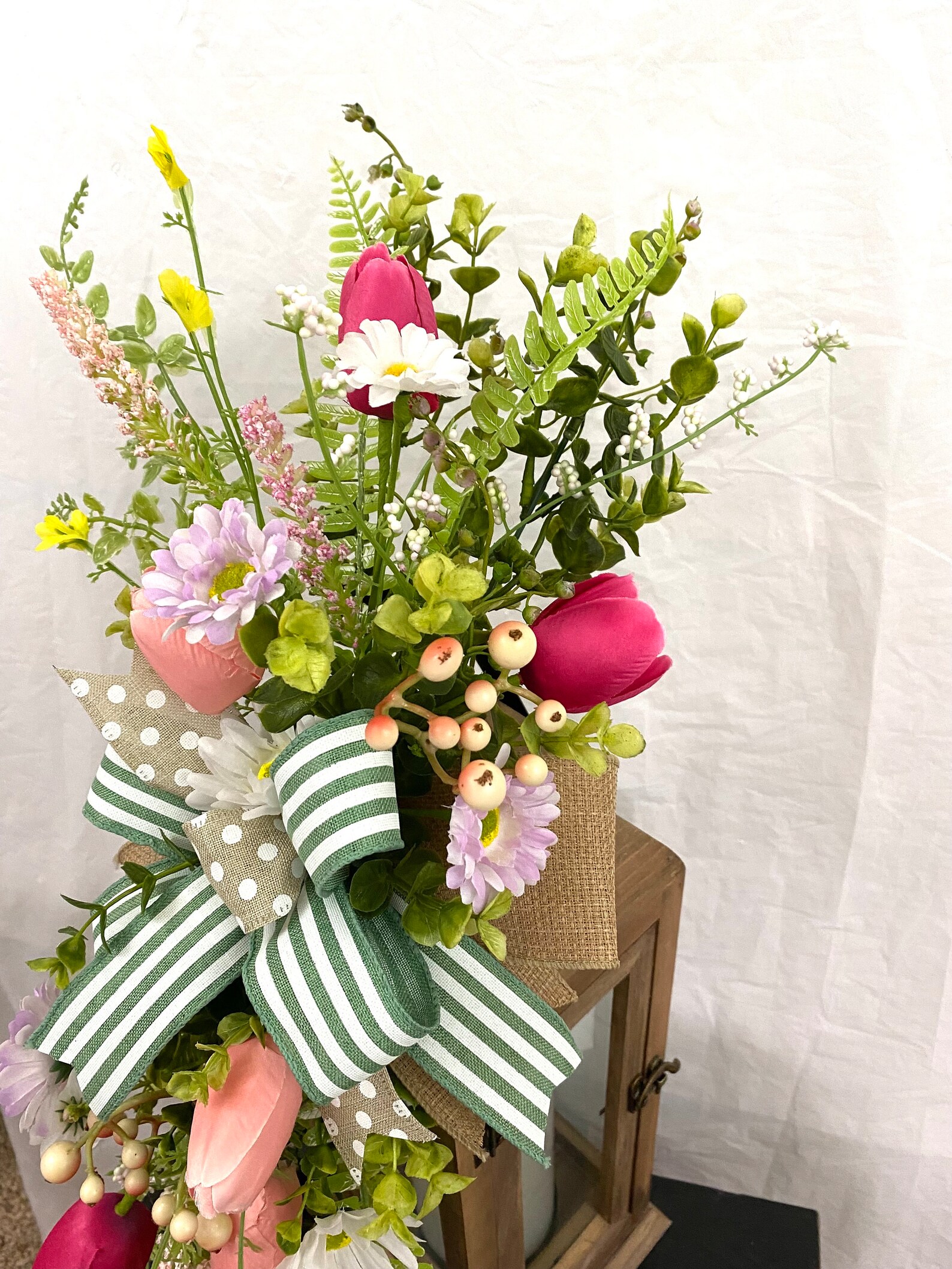 Tulip Lantern Swag for Spring Spring Lantern Swag With - Etsy